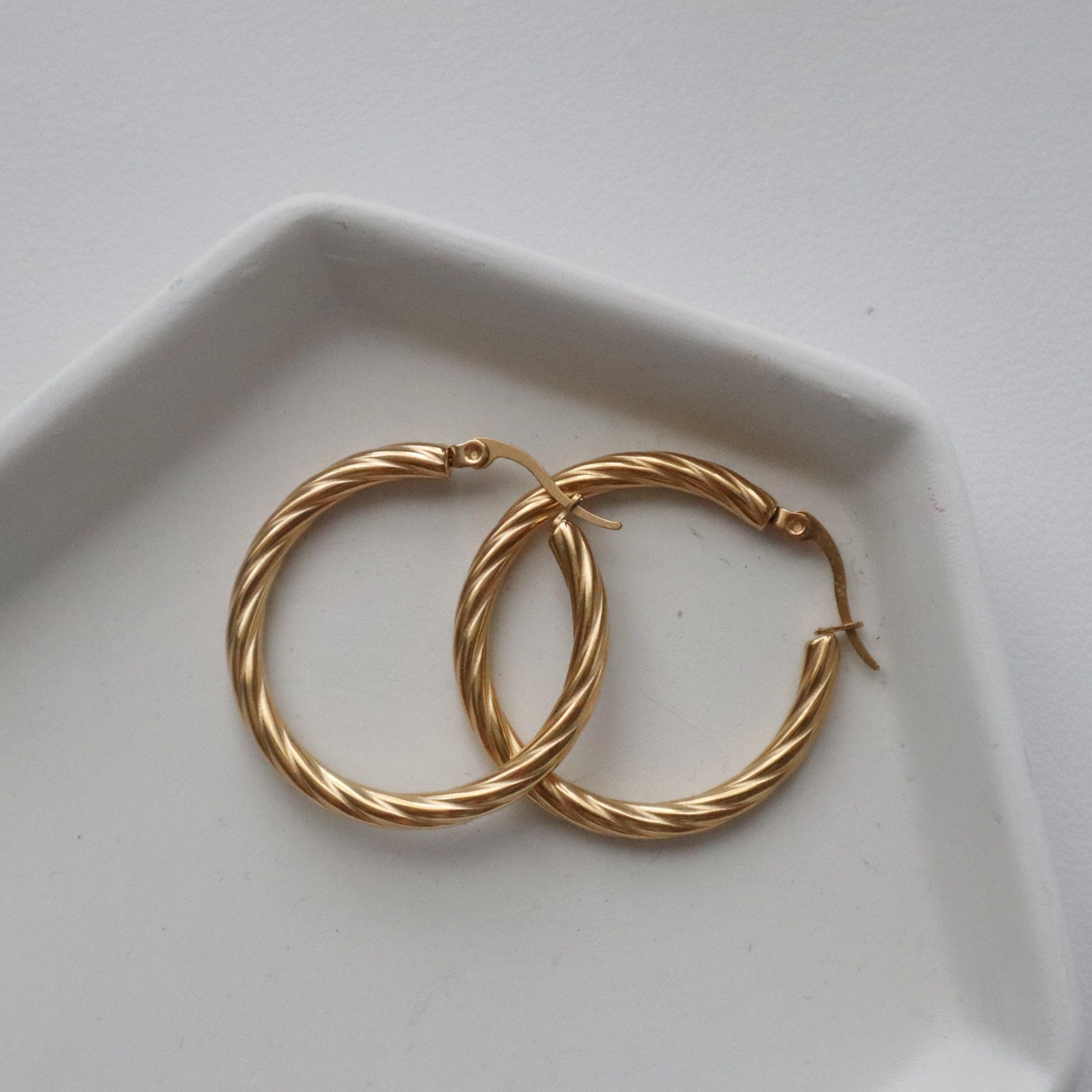 Twisted Gold Hoops | JESSA JEWELRY – JESSA JEWELRY